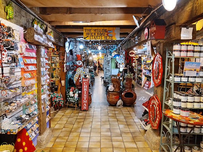 "The Yellow Brick Road starts here!" This aisle at Fayetteville's Funky Flea Market leads to wonders even Dorothy couldn't imagine.