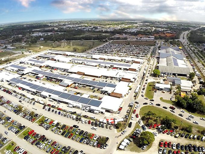 Shopper's paradise from above! Fleamasters looks like its own zip code of bargains waiting to be discovered.