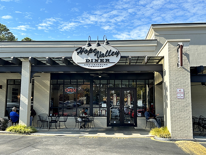 Hope Valley Diner's exterior might be simple, but inside those doors awaits a breakfast worthy of your Sunday best.