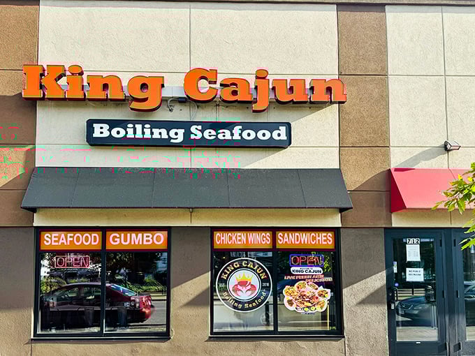 King Cajun's storefront promises Louisiana heat in Minnesota nice. It's like the seafood equivalent of finding out your quiet neighbor used to be in a rock band.