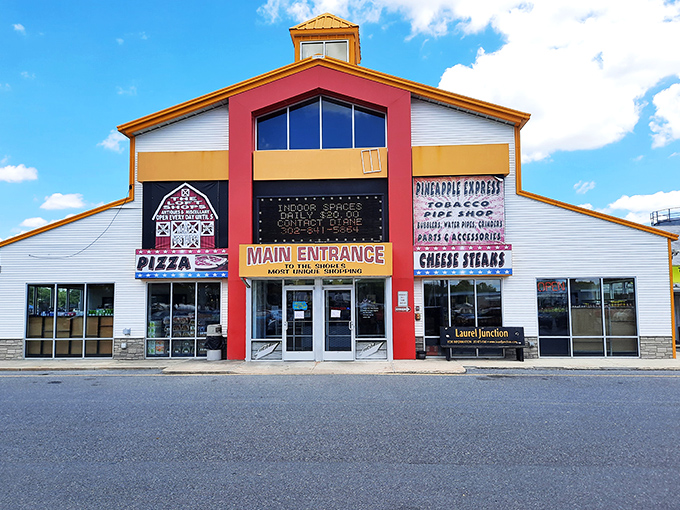 Laurel Junction's colorful barn-like exterior is like a beacon for bargain hunters - the Disneyland of deals in southern Delaware.