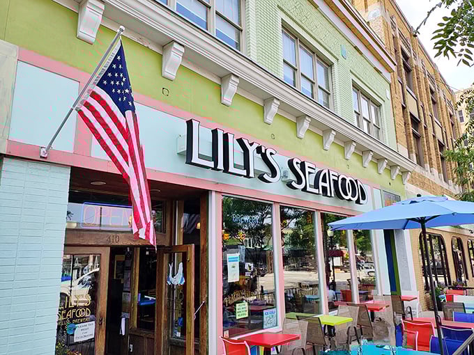 Lily's vibrant fa&ccedil;ade brings a splash of color to Royal Oak &ndash; like its seafood menu, it refuses to be boring!