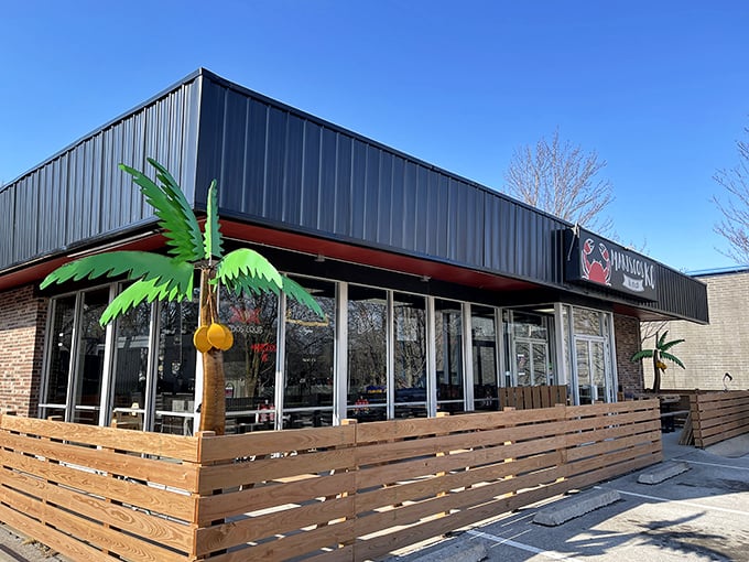 Mariscos KC's cheerful palm tree decor is your first clue that seafood paradise exists even in landlocked Kansas.