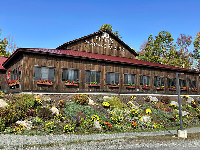 Polly's Pancake Parlor sits nestled in Sugar Hill like something from a New England fairy tale. Those flower boxes are just showing off!