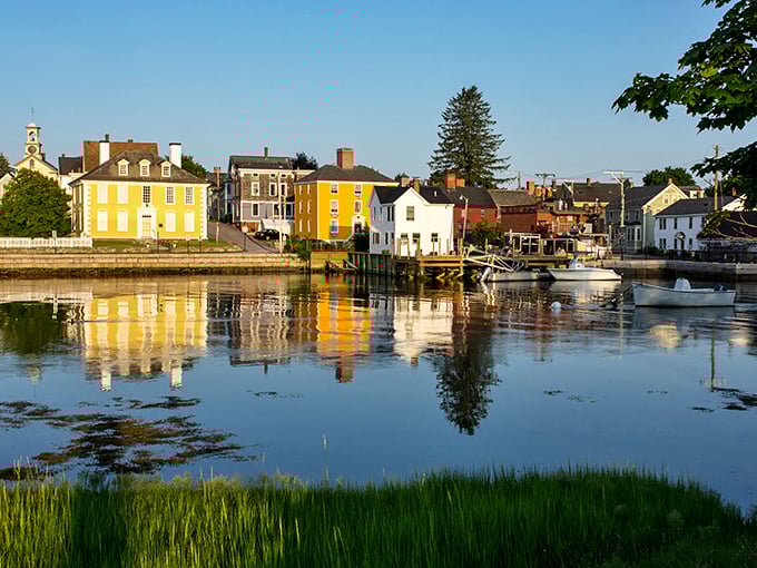 Portsmouth's colorful waterfront buildings reflect in the harbor like a budget-friendly postcard come to life&mdash;no filter needed!