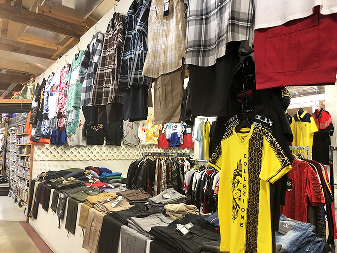 At Route 13 Market, clothing racks stretch as far as the eye can see. It's like your closet's wildest dream come true!