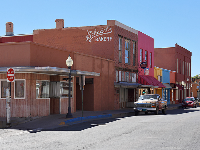 Scheidel's Bakery anchors Silver City's colorful downtown, where historic brick buildings house treasures more valuable than the town's namesake.