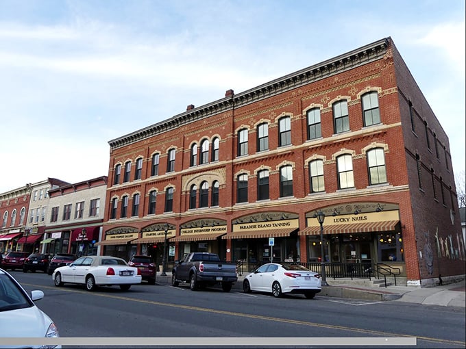 Stockbridge's brick buildings house treasures both practical and whimsical, like a real-life set from a Hallmark Christmas movie.