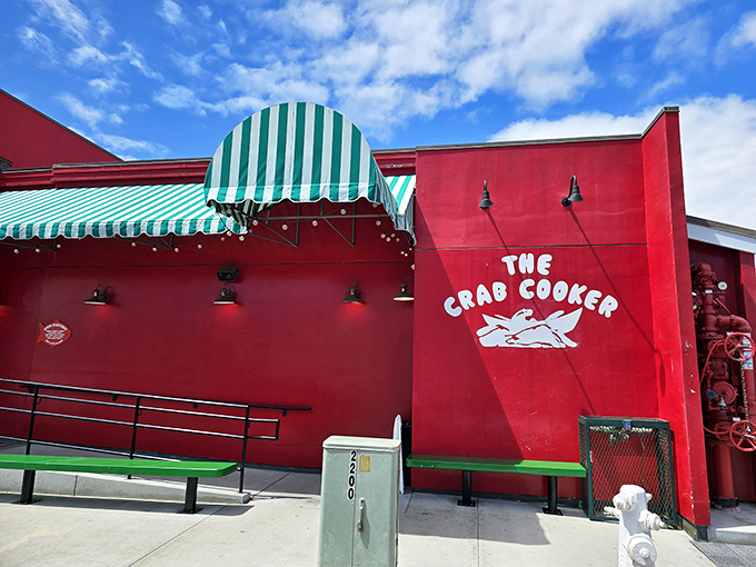 The Crab Cooker's fire-engine red exterior isn't subtle, but neither is the seafood inside. Like a beacon for hungry sailors in Newport Beach!