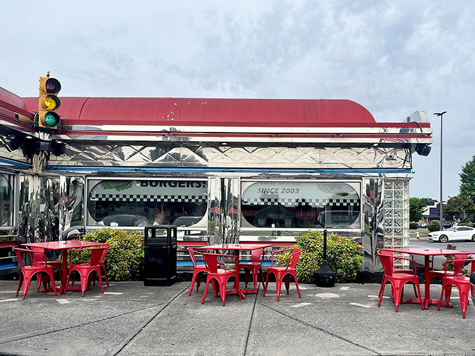 Classic Americana on full display! The Diner's shiny exterior promises comfort food that'll have you planning your next visit before the check arrives.