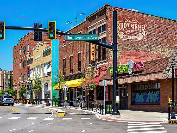 West Lafayette's colorful downtown buildings house everything from quirky cafes to bookshops where professors and locals mingle.