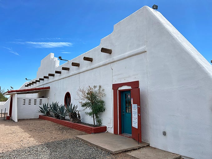 Wild Horse West's adobe charm transports you to the Old West. This white-walled wonder houses burger magic worth the ride.