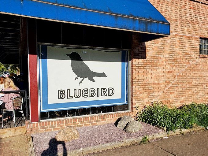 That simple bluebird logo says it all &ndash; this place knows good food doesn't need fancy advertising when the pancakes speak for themselves.