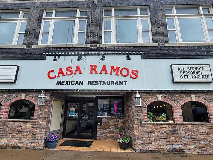 The classic brick-and-stone exterior of Casa Ramos hides a world of sizzling fajitas and cheesy enchiladas that would make your abuela proud.