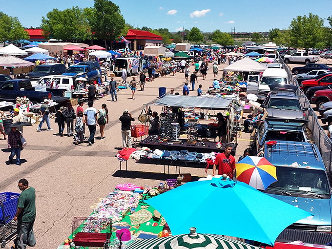 The Colorado Springs Flea Market from above&mdash;where social distancing was challenging even before it was trendy.