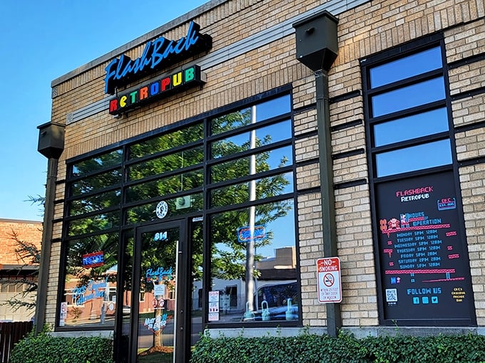 Where Pac-Man meets party time – FlashBack's brick exterior hides a treasure trove of gaming nostalgia.