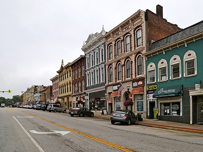 Main Street Georgetown serves up a visual feast of historic storefronts where modern life moves at yesterday's pace.