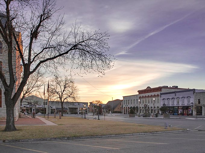 Main Street Granbury looks like a movie set for "Charming Small Town, USA." Even the cars seem to park more politely here!