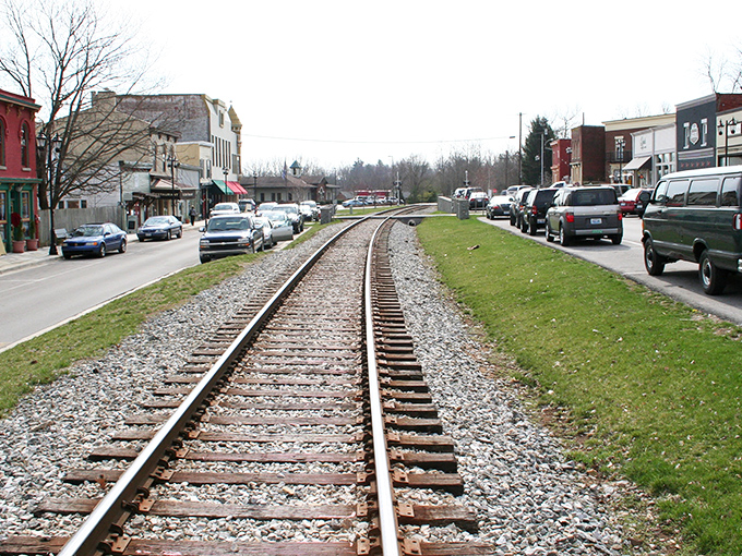 All aboard for charm! Midway's train-centered downtown offers a front-row seat to history in motion as locomotives roll through the heart of town.