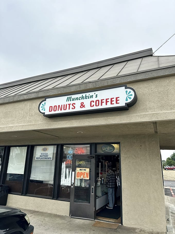 Small shop, big flavors! Munchkin's modest exterior hides a world of donut delights waiting to be discovered.