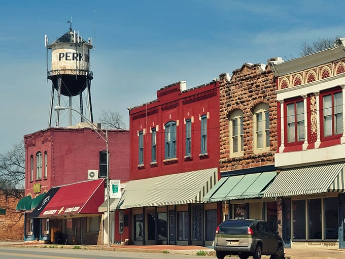 In Perkins, that water tower isn't just a landmark&mdash;it's practically the town's unofficial mascot watching over generations of friendly neighbors.