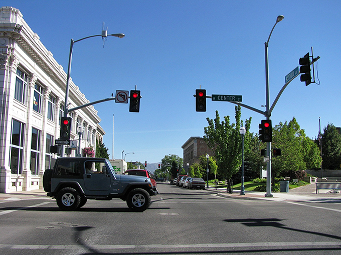 The "Pocatello Electric" sign stands as a reminder of simpler times when downtown was the heart of community life.