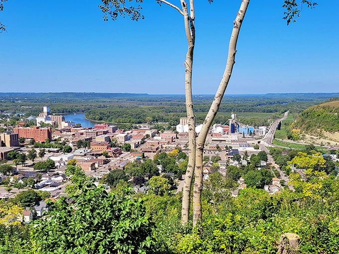 From this hilltop perch, Red Wing unfolds along the mighty Mississippi. That river view comes free with every sunset!