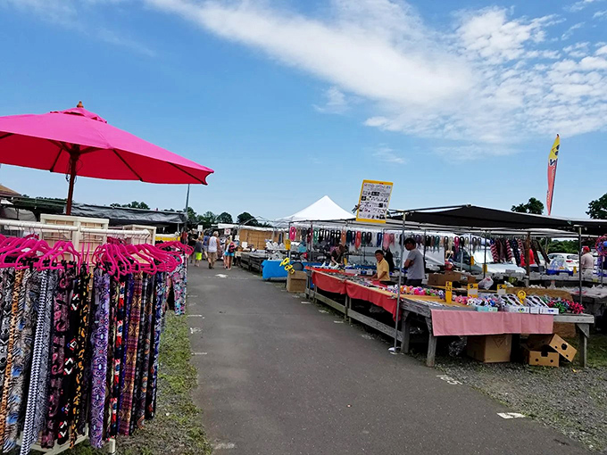 Vintage treasures and rustic charm! Rice's Market's outdoor displays showcase everything from wooden chests to farmhouse finds.