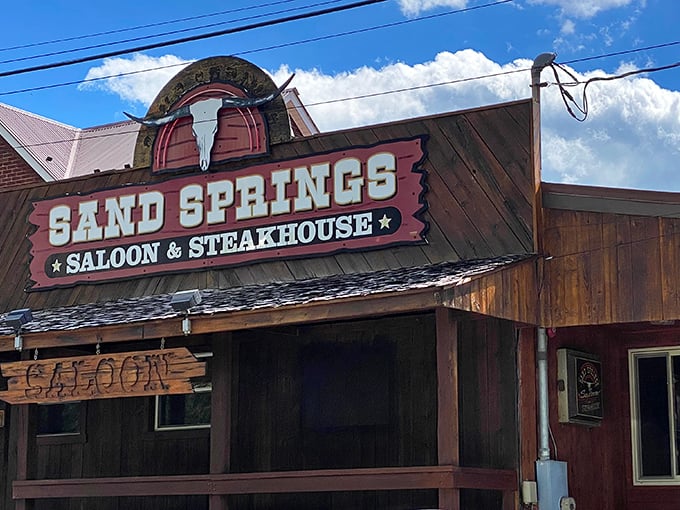 The rustic cowboy vibes of Sand Springs Saloon & Steakhouse aren't just for show—they're setting the stage for seriously good beef.