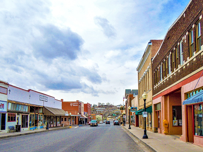 Downtown Silver City's brick streets and vibrant buildings create the perfect backdrop for an afternoon of treasure hunting in local shops.