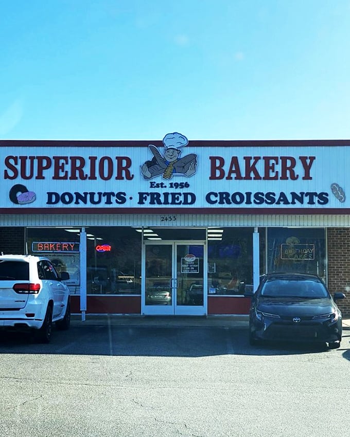 Since 1956, this unassuming bakery has been Fayetteville's go-to for fried dough perfection. Simple building, extraordinary donuts.