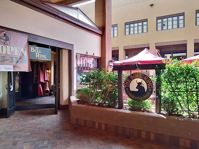 Step into steak heaven through this unassuming doorway. Like finding a secret portal to the land of perfect beef.