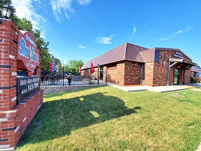 This unassuming brick building houses meat magic that would make even the most dedicated vegetarian pause. Steak dreams are made of this.