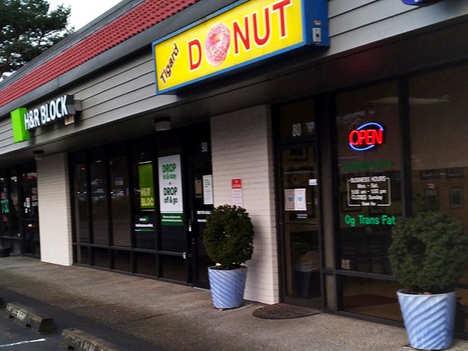 Night or day, this blue-signed beacon of fried dough happiness stands ready to rescue you from hunger. No cape required. 
