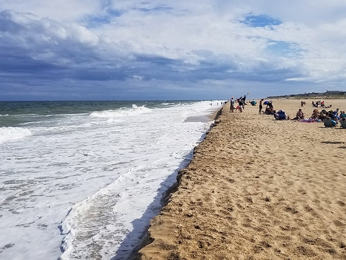 Where the Atlantic kisses the shore with foamy affection. Even on busier days, there's room for everyone to claim their slice of sandy heaven.