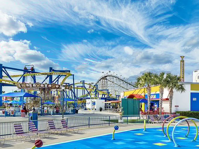 Classic rides and roller coasters paint the skyline against Florida's impossibly blue skies&mdash;proof that sometimes the simple pleasures are the most satisfying.
