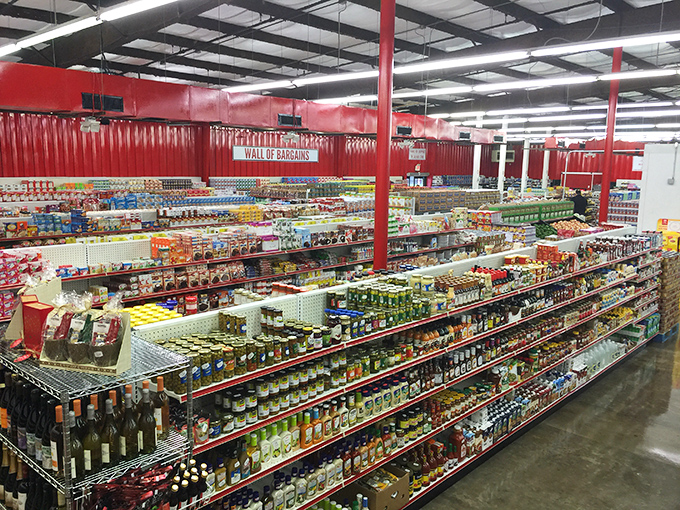Aisle after glorious aisle of organized chaos&mdash;where premium pasta sauce might sit next to gourmet chocolates in a delightful grocery roulette.