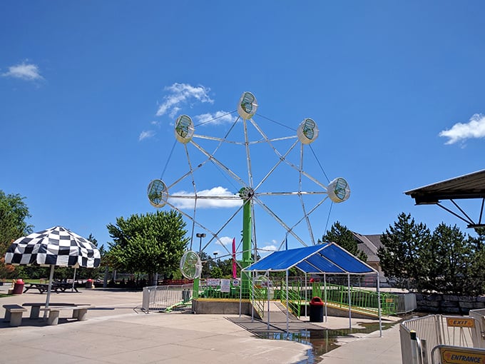 This compact Ferris wheel offers the perfect balance of height and comfort&mdash;just enough elevation to feel special without triggering your "I've made a terrible mistake" reflex.