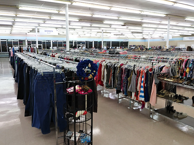 Endless racks of possibility stretch across the women's section, where patient browsers can unearth everything from casual basics to unexpected designer gems.