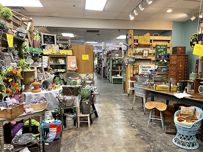 Every aisle tells a different story. This one's narrating tales of farmhouse chic and garden treasures from decades past.