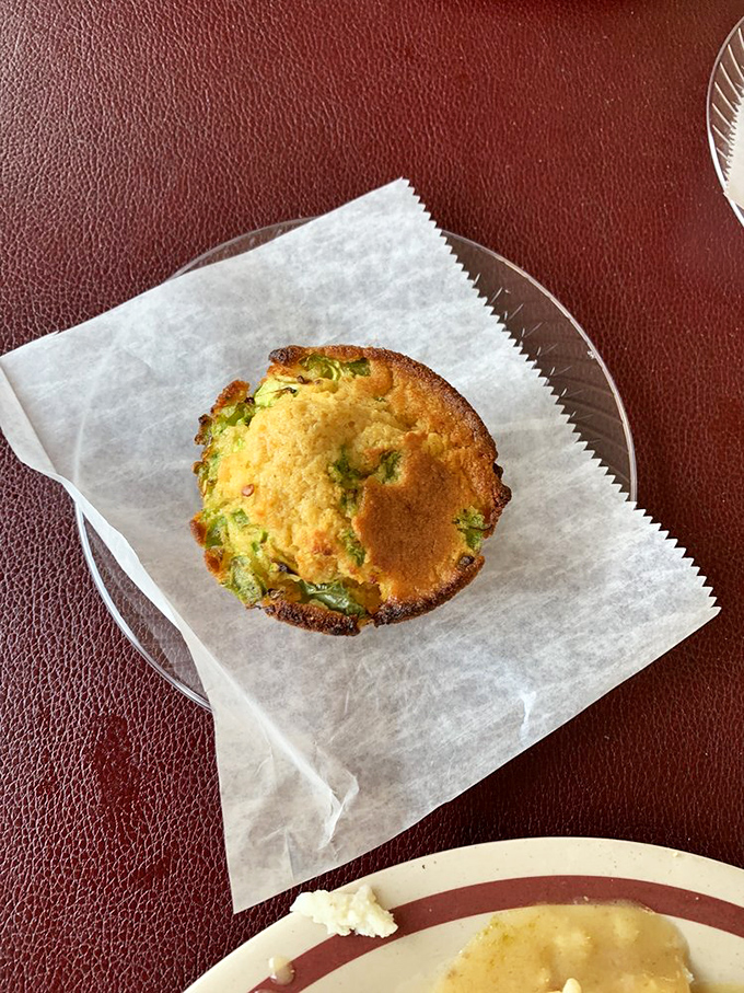 This jalape&ntilde;o cornbread muffin isn't just a side&mdash;it's the opening act that deserves a standing ovation. Golden, moist, and ready for its close-up.