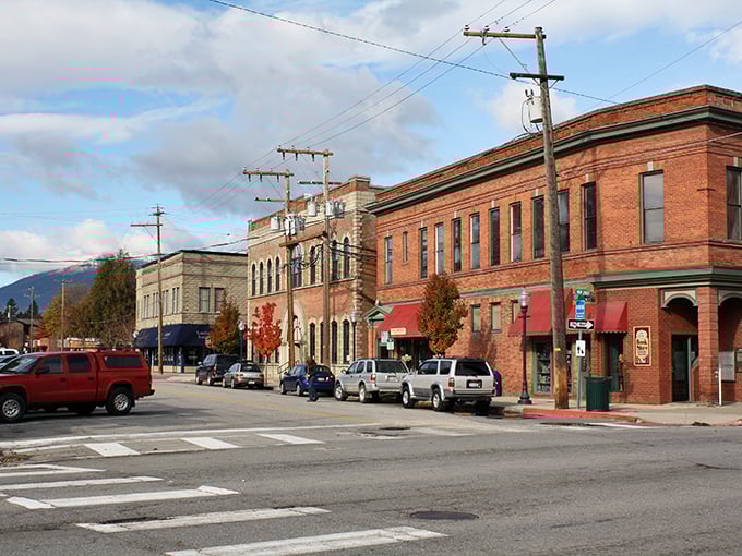 Fall colors peek through Sandpoint's downtown corridor, proving that retirement in Idaho comes with complimentary seasonal eye candy.
