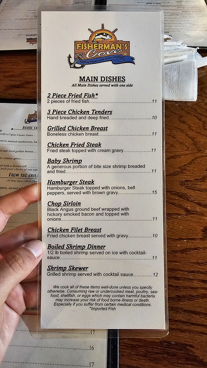 The menu reads like a love letter to Southern comfort – straightforward offerings that don't need fancy descriptions to make your mouth water.