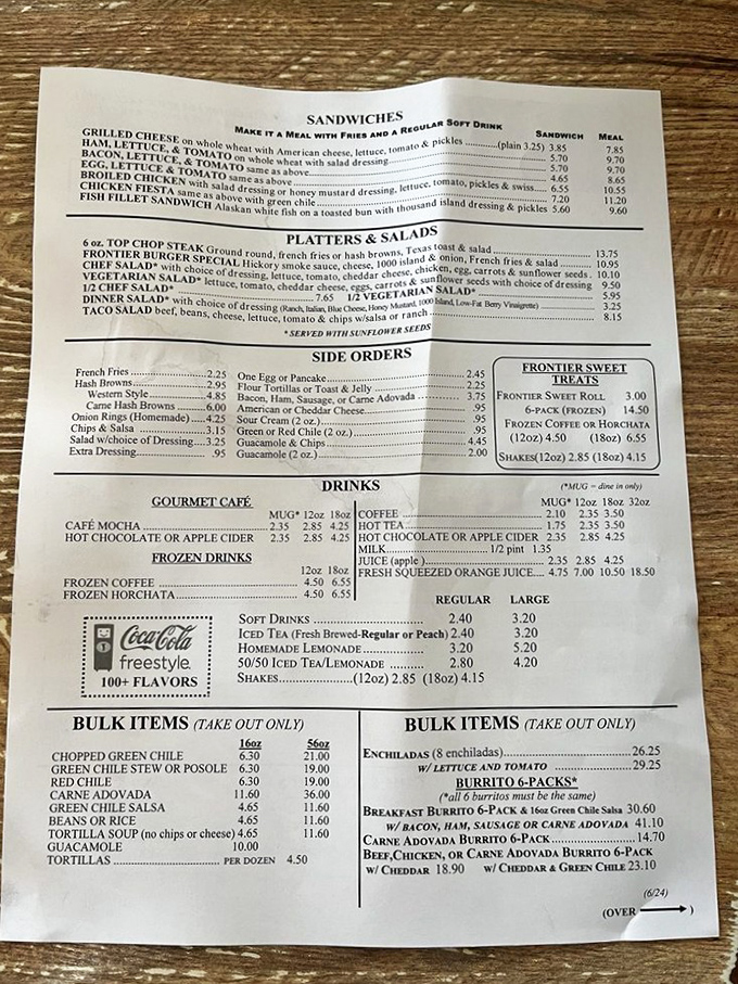 The menu at Frontier reads like a love letter to New Mexican cuisine, with each item promising a flavor adventure worth embarking on.