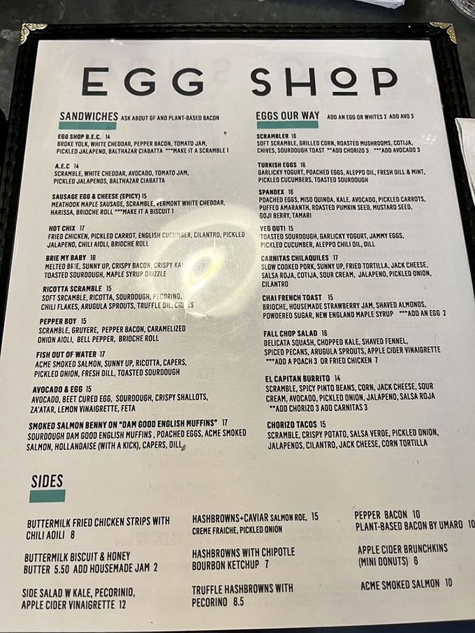 A menu that reads like poetry for egg enthusiasts&mdash;where every combination sounds like it was created specifically for your taste buds.