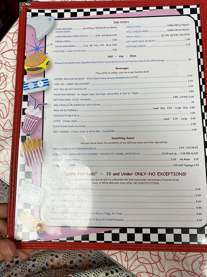 The menu at Sherri's doesn't just list food&mdash;it's a roadmap to comfort that promises satisfaction with every carefully considered option. 