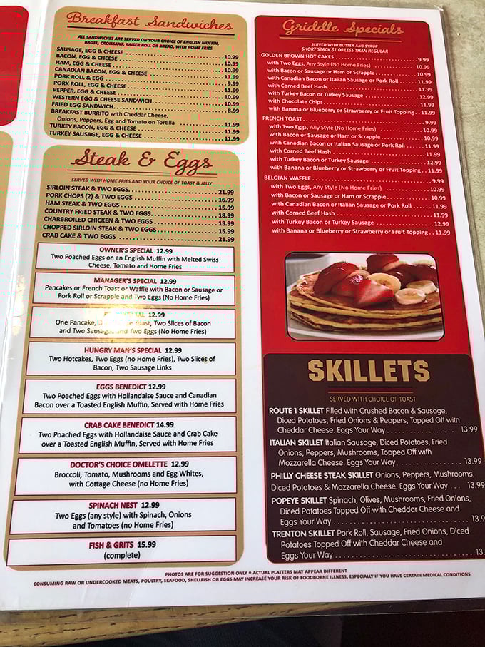 The menu at Route 1 Diner reads like a love letter to American comfort food. Decision paralysis has never been so delicious.