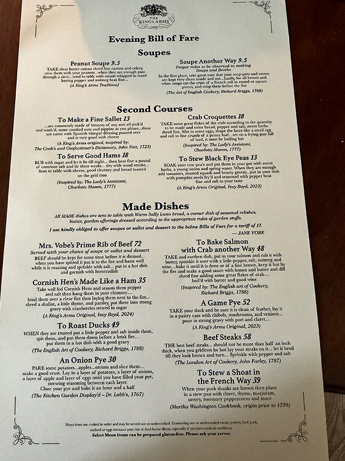 This isn't your typical fast-food menu&mdash;each dish comes with its own historical footnote, making "To Stew Black-Eye Peas" sound like an adventure worth undertaking.