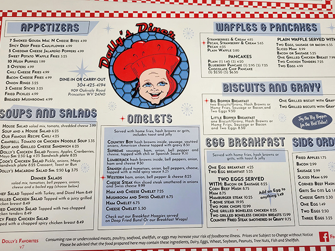 A menu that doesn't need a translator or a second mortgage. Dolly's offerings read like a greatest hits album of diner classics.