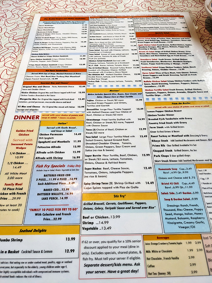 This menu isn't just a list of options&mdash;it's a roadmap to happiness. The hardest decision you'll make today is choosing between breakfast all day or that legendary chicken fried steak.